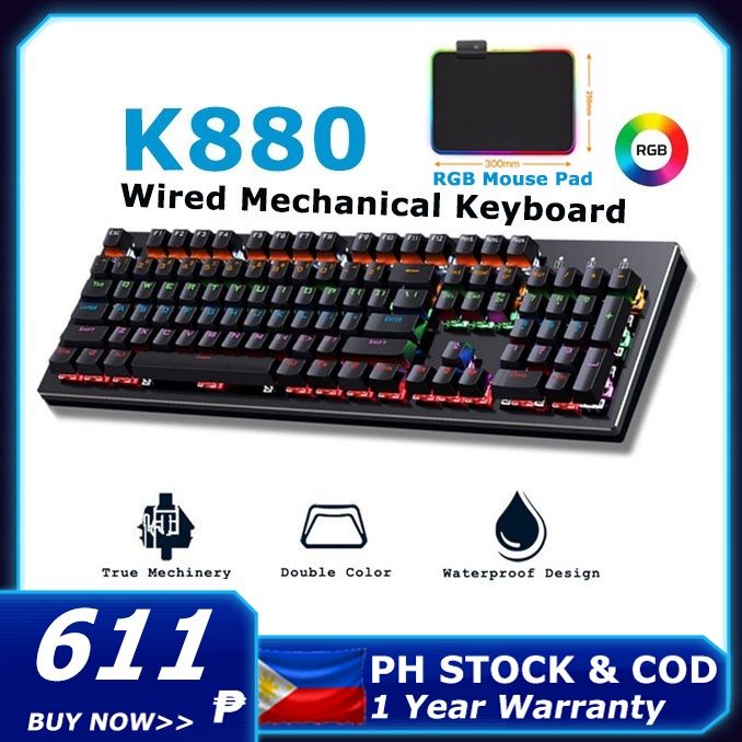 COD#K880 K550 K28 K990 Mechanical Hotswappable Keyboard 87 104 61 Key ...