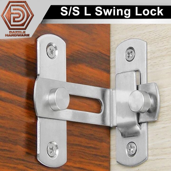 S/S L Swing lock angle swing lock sliding door lock barrel bolt lock ...
