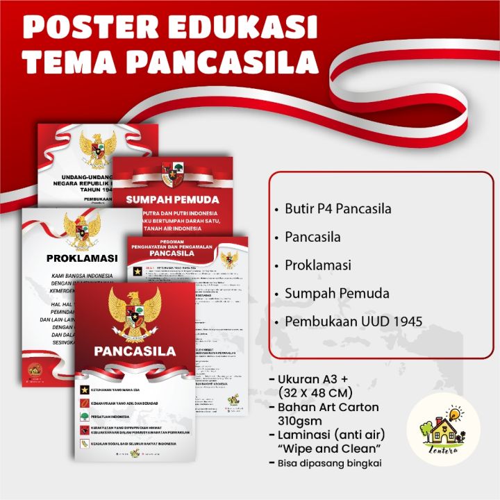 Poster Edukasi Pendidikan PANCASILA PROKLAMASI SUMPAH PEMUDA Pembukaan ...