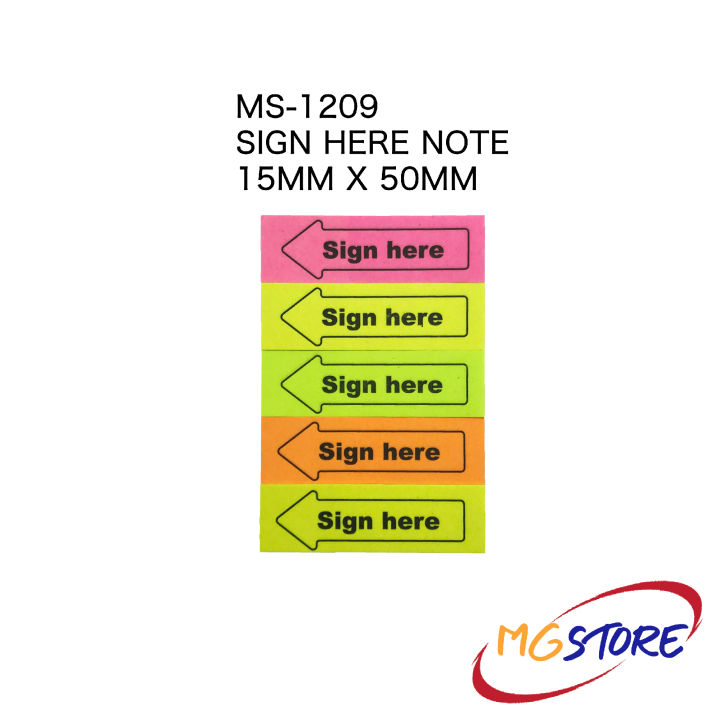 MS-1209 Sign Here Note 15mm x 50mm | Lazada