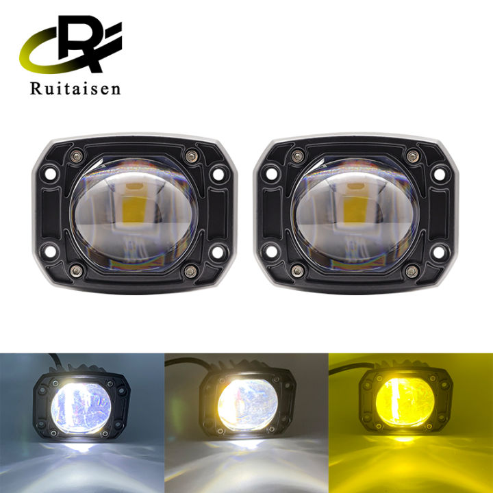 3 Inch 8D Lens Led Work Light 6000K White 3500K Yellow Driving Light Fog Lights Spotlight Car ...