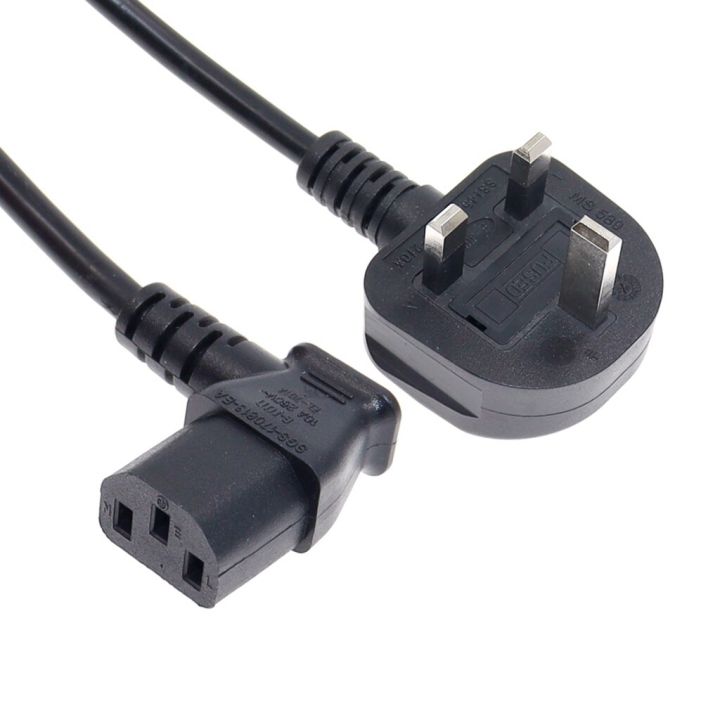 IEC320 C13 Right / Left Angle to UK 3 pins Main plug Extension Power ...