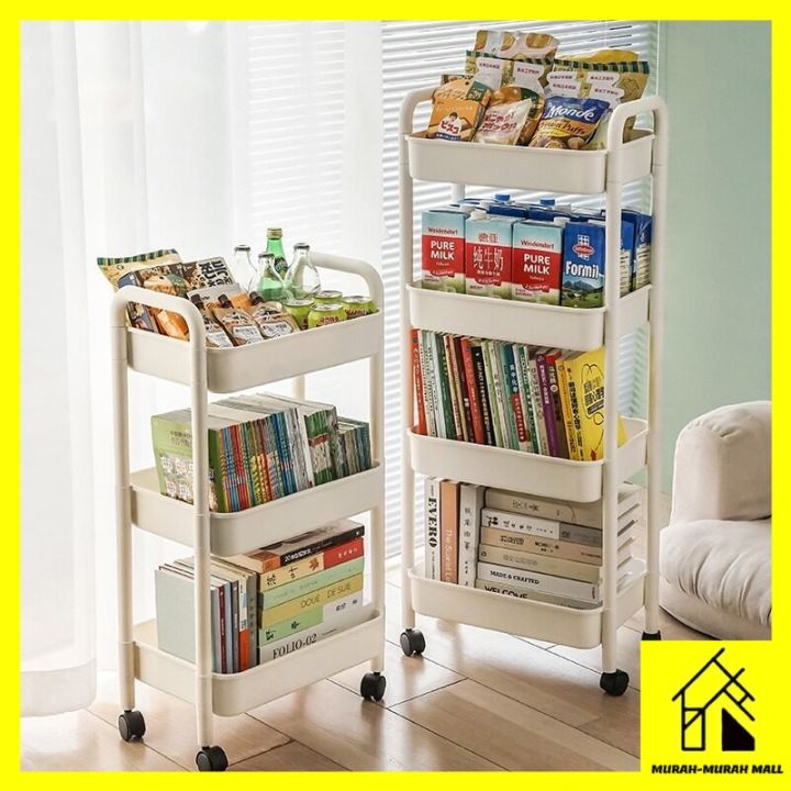(🇲🇾READY STOCK) Multifunctional Wide Storage Cart Shelf Trolley with ...