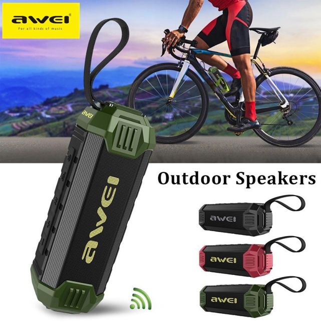 AWEI Y280 Portable Wireless Bluetooth Speaker Bass IPX4 Waterproof Up to 12 Hours Playing Time ...