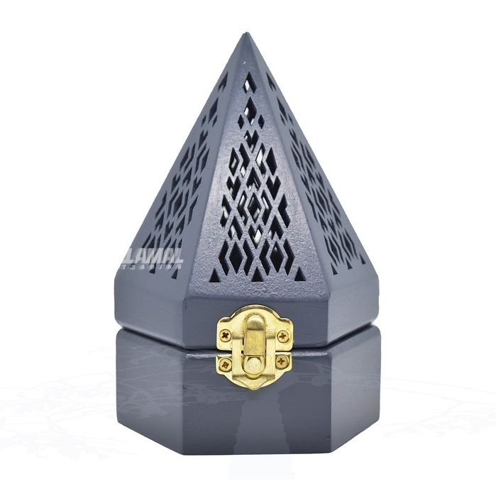 Pyramid Wooden / Kayu Mabkhara incense burner with Bakhoor / incense ...