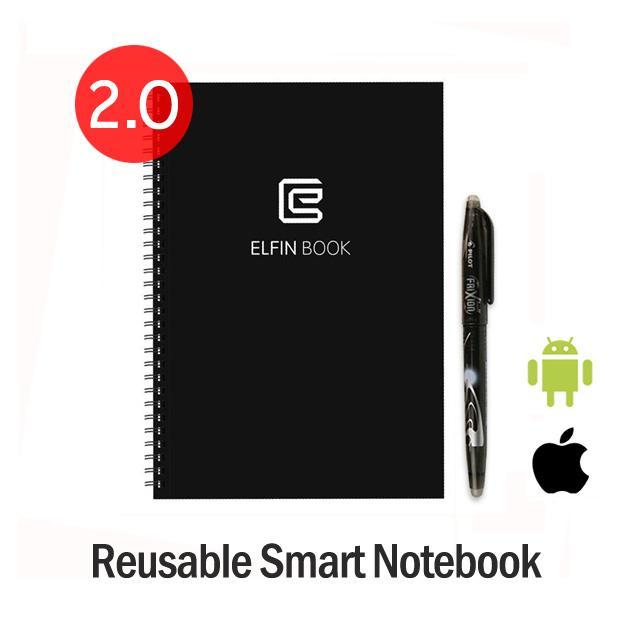 Original Elfinbook Erasable Notebook Paper Reusable Smart Wirebound ...