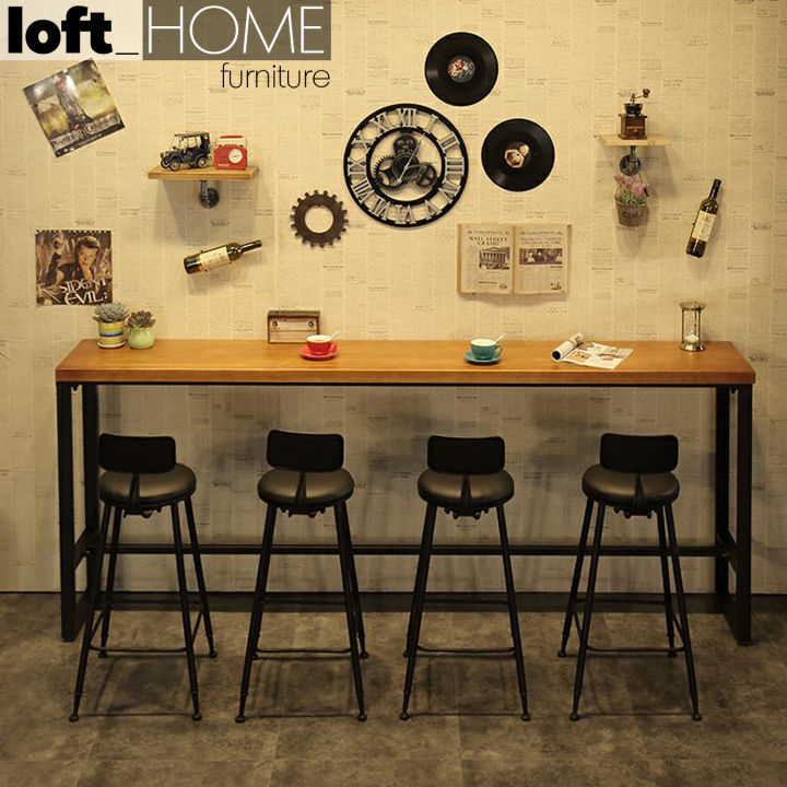 Loft Home Industrial Pine Wood Bar Table STARBUCK | Lazada Singapore