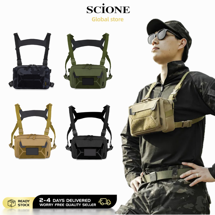 600D Men's Chest Bag Waterproof Molle Nylon Climbing Camping Bags ...