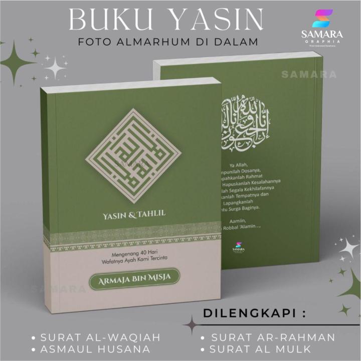 10 pcs Buku Yasin dan Tahlil softcover custom foto doa almarhum 128 ...