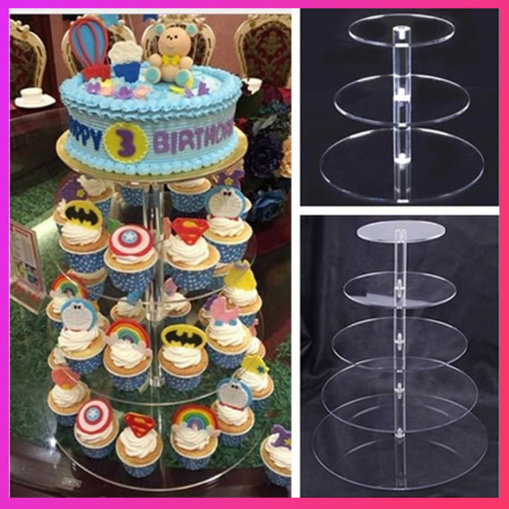 3/4 /5 Tier Acrylic Cupcake Stand Dessert Buffet Display Serveware ...