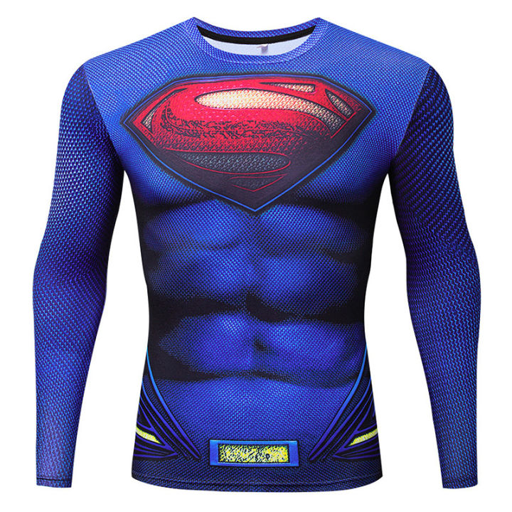 Mens Compression Shirt 3D Printed T-shirts Long Sleeve Quick Dry ...