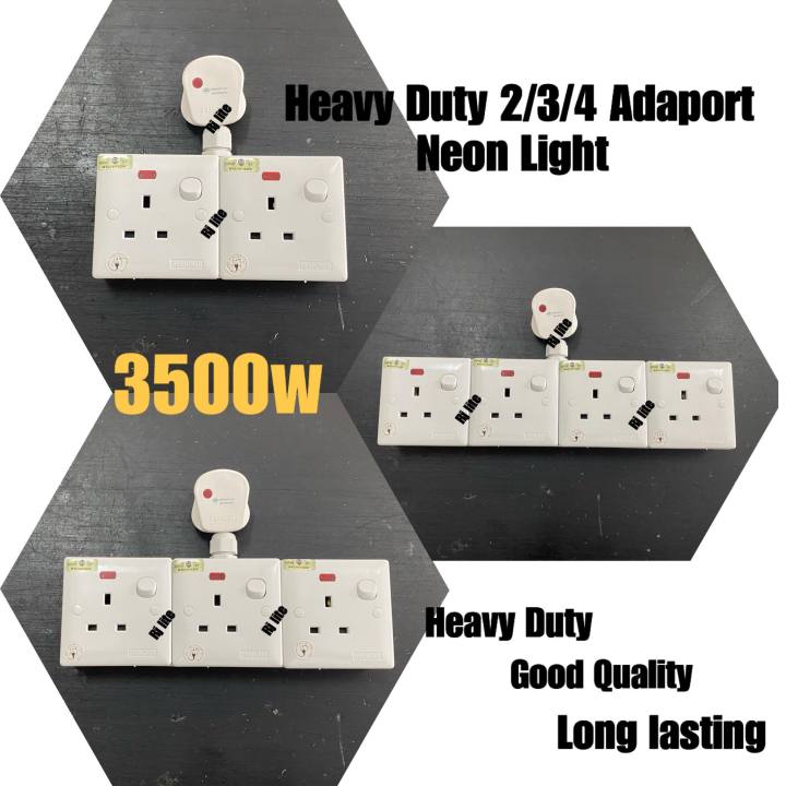 (READY STOCK) HEAVY DUTY 2 GANG 3 GANG and 4 GANG NEON LIGHT T ...