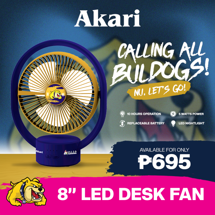 AKARI X UAAP [ NU ] - 8" Rechargeable Elliptical Fan w/ LED | Lazada PH