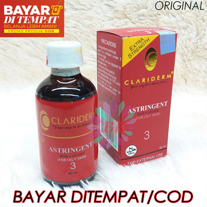 Kosmetik Clariderm Astringent Alkohol No 3 ORIGINAL / Toner Pembersih ...