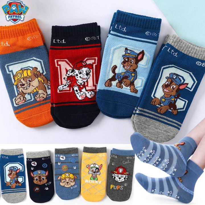Set of 4 /Kids Socks PAW Patrol Boy Girl Slippers,Anti Slip Socks Floor ...