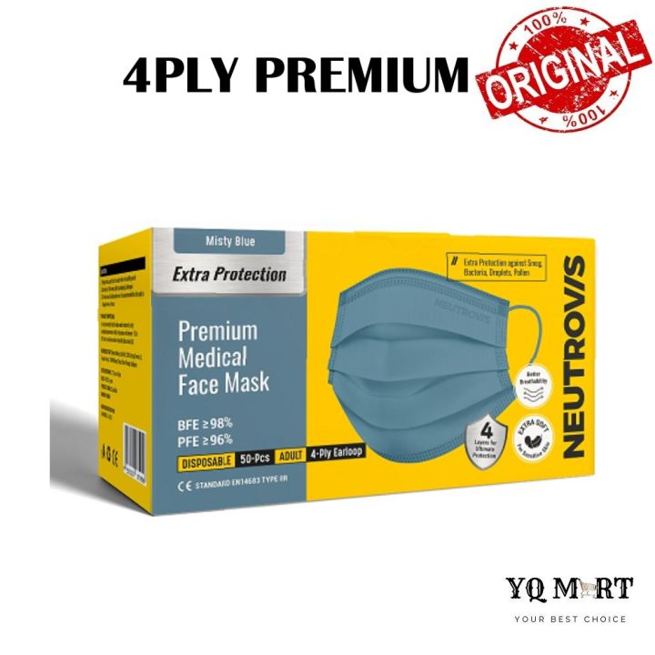 50pcs 4ply NEUTROVIS Premium Medical Face Mask Extra Protection Ear ...
