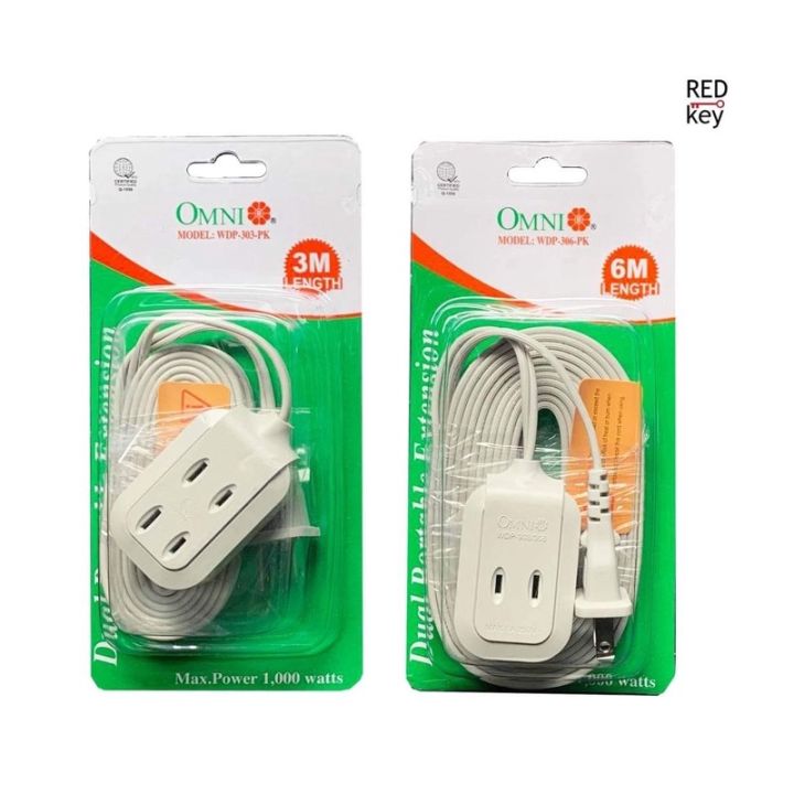 Omni 3 Gang Dual Portable Extension 3Meters 6Meters WDP-303, WDP306 ...
