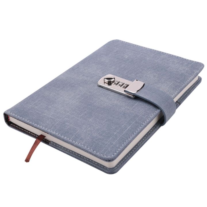 Password Notebook Paper Lockable Portable Book PU Diary Lock Traveler ...