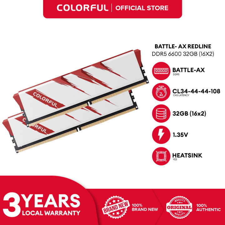 Colorful Battle-Ax Redline DDR5 32GB (16G*2) 6600MHz RAM | Lazada PH
