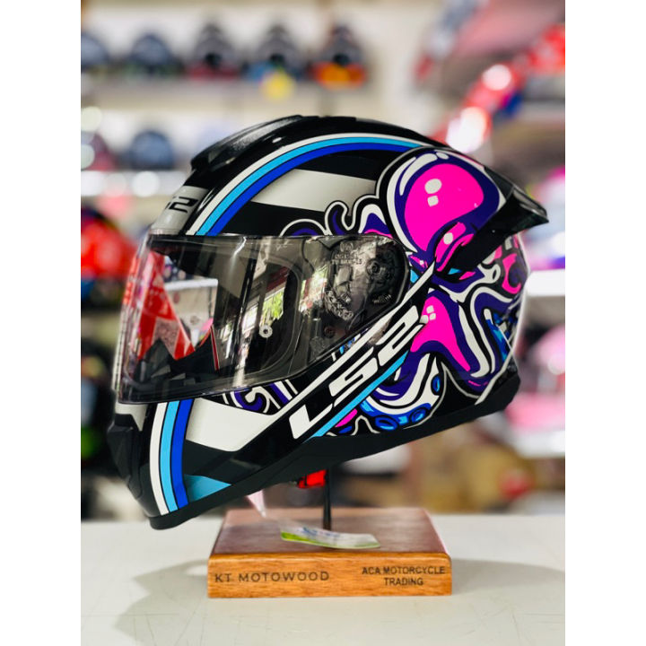 LS2 FF802 FLASH OCTOPUS Full-Face Single Visor Helmet + Free Clear ...