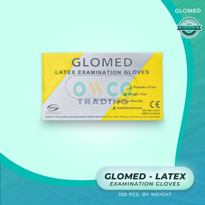 glomed latex examination gloves (Small, Medium, Large) | Lazada PH