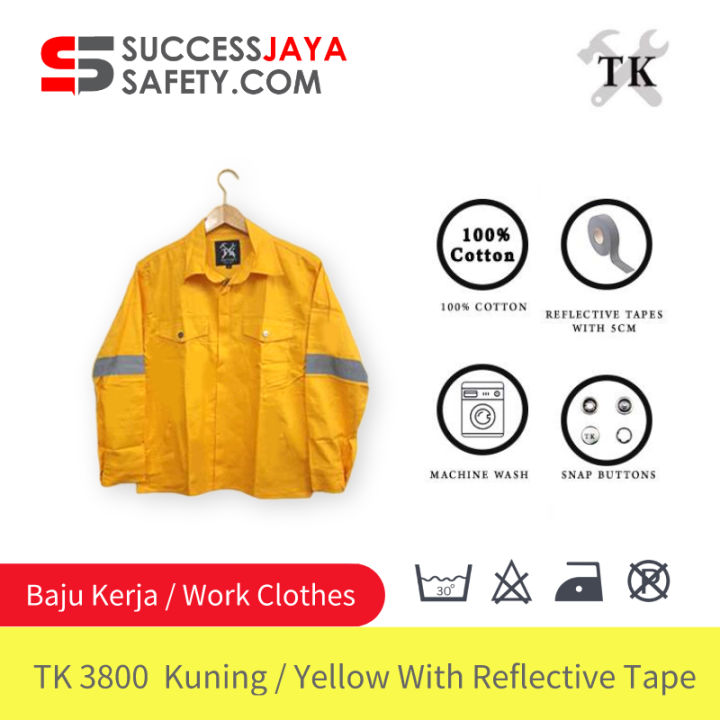 TK Working Jacket Baju Kerja 3800 Yellow Kuning Safety Jacket Fitting ...