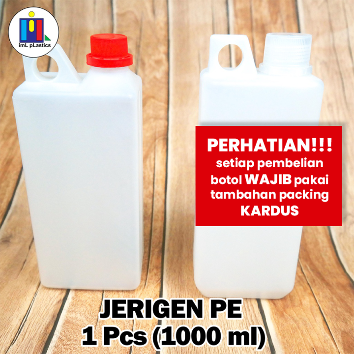 Jerigen 1 liter botol / jirigen 1000 ml Putih hdpe - 1 pcs | Lazada ...
