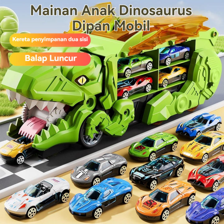 wvFmJNl5Mainan anak Mobil Truk Dinosaurus deformed Kontainer Slide ...