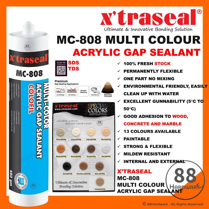 xtraseal x'traseal MC-808 Acrylic Multi Colour Gap Filler Gap Sealant silicone sealant grout ...