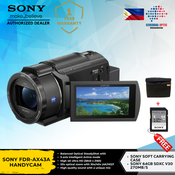 SONY FDR-AX43A HANDYCAM - 4K Handycam® with Exmor R™ CMOS sensor, Video ...