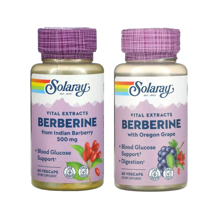 Berberine Supplement Solaray Berberine 500mg Veggie Capsules - 100 ...
