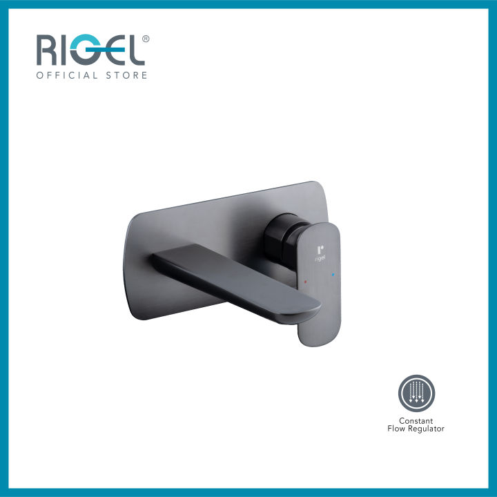 RIGEL Gun Metal Wall Mounted Basin Mixer Tap W2-R-MXBW591702 (GUN ...