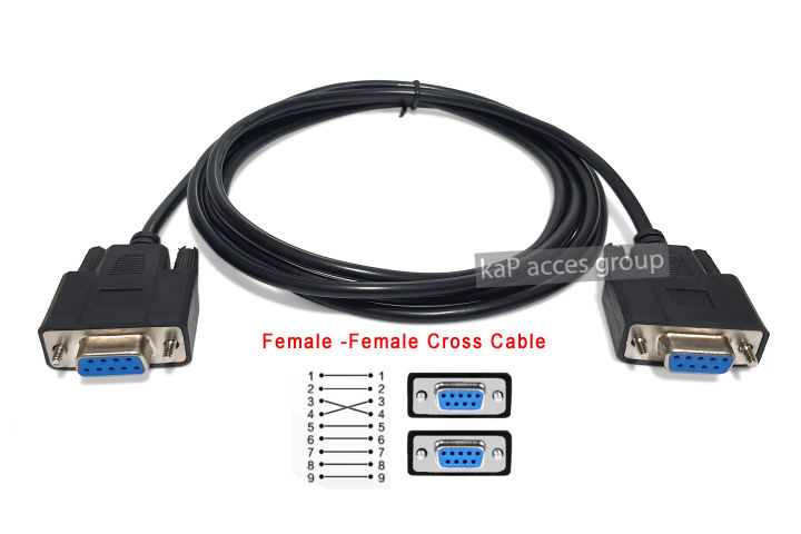 DB9 9 pin Cross Serial RS232 Female to DB9 Female Connectors Cable เมีย ...