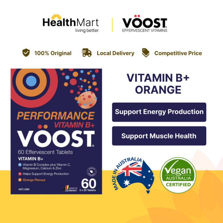 [SG] VOOST Performance Vitamin B+ Orange Effervescent Vitamin (Vegan ...