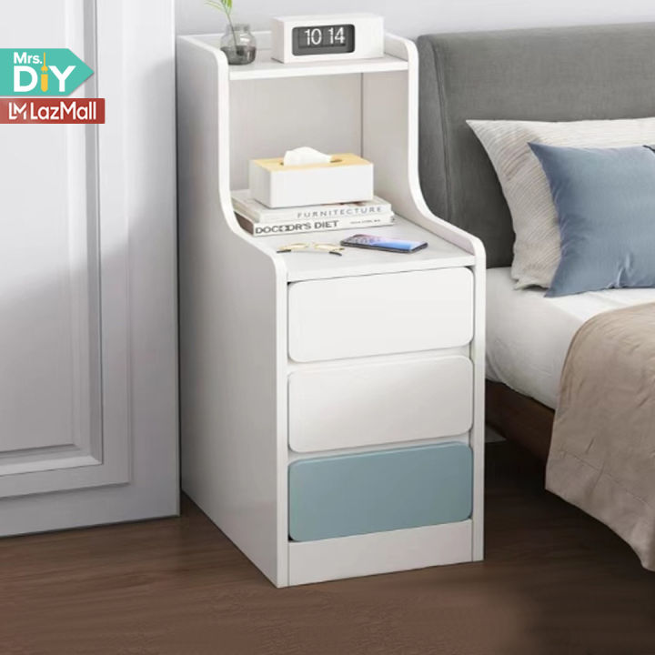 MRS.DIY โต๊ะข้างเตียง ชั้นวางอเนกประสงค์ ตู้ข้างเตียง แนวสูง เก็บของได้ ...