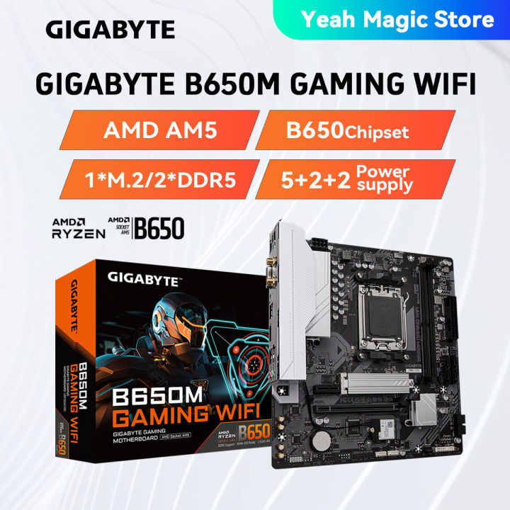 ใหม่ GIGABYTE AMD B650M GAMING WIFI 2.5G ใหม่ Micro-ATX AMD DDR5 6600 MHz M.2 USB3.2 128G ซ็อกเ ...