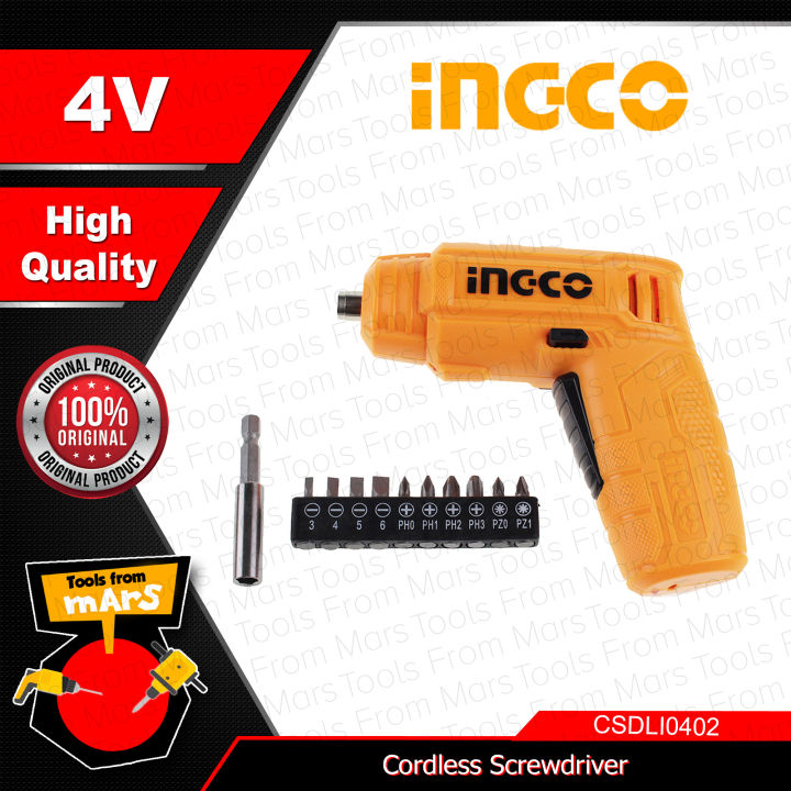 Ingco Li-Ion Cordless Screwdriver Set 4V / 8V with Handheld Screw ...