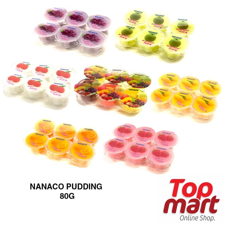 Nanaco Nata de Coco Pudding Jelly (80g x 6's) - 7 flavors mango ...