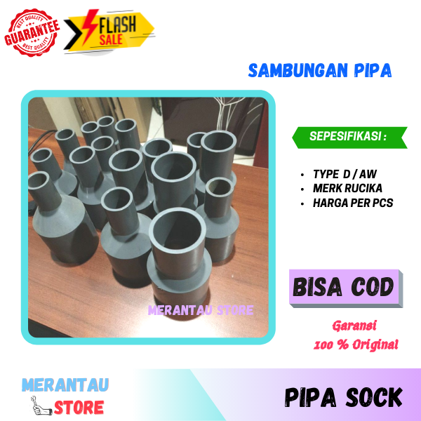 Sambungan Pipa V Sock PVC Reducer 1 1/4 x 1 Inch Rucika Vsok Sok Plosok ...