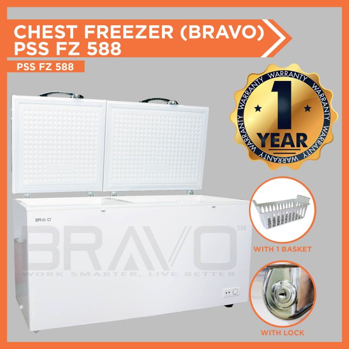 BRAVO Chest Freezer Top Opening 588 Liter Peti Sejuk Beku | Lazada