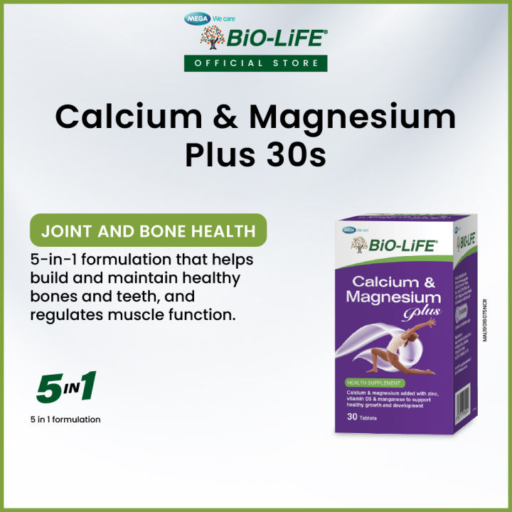 BiO-LiFE Calcium & Magnesium Plus 30 tablets (EXPIRY DATE AUGUST 2026 ...