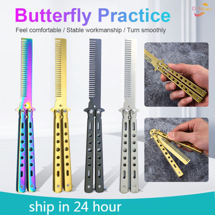 O-New Stainless Steel Butterfly Folding Comb Balicomb Butterfly Style ...