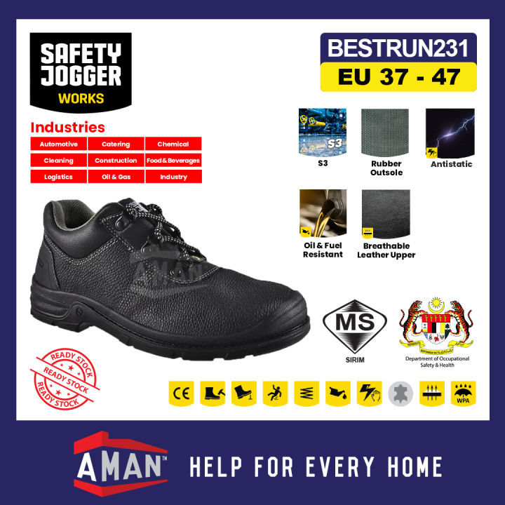 Safety Jogger BestRun Safety Shoes S3 Kasut Keselamatan Steel Toe Cap ...