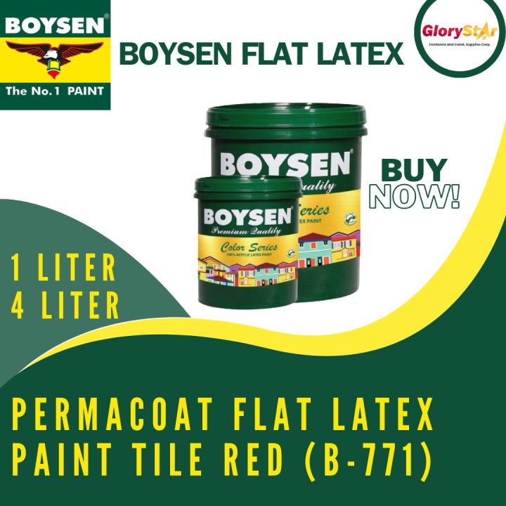 BOYSEN PERMACOAT FLAT LATEX PAINT TILE RED | Lazada PH