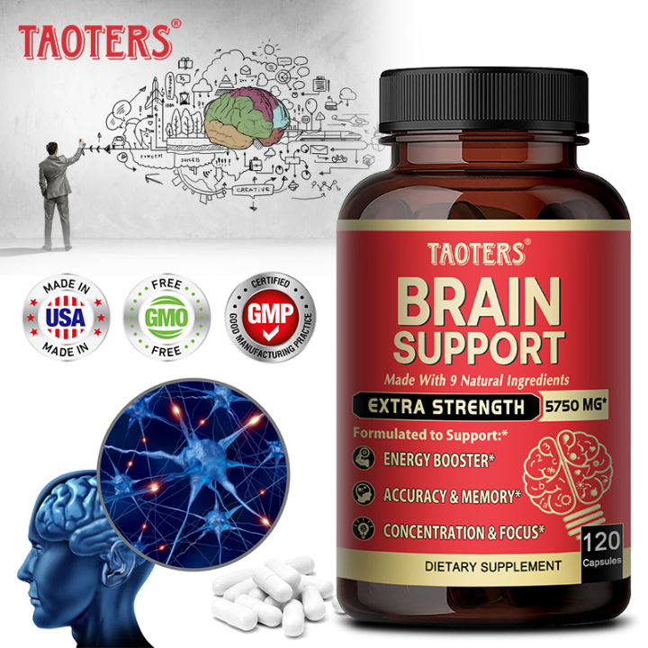TAOTERS Natural Brain Support Supplement - Nootropic Brain Support ...