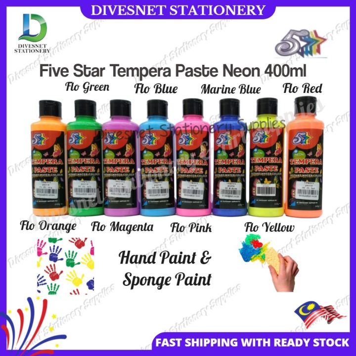Five Star Tempera Paste Neon Florescent 400ml Warna Tempera (8 Colors ...
