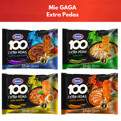 GAGA 100 Extra Pedas Mie Instan Kuah Jalapeno , Kuah Soto , Goreng Lada ...