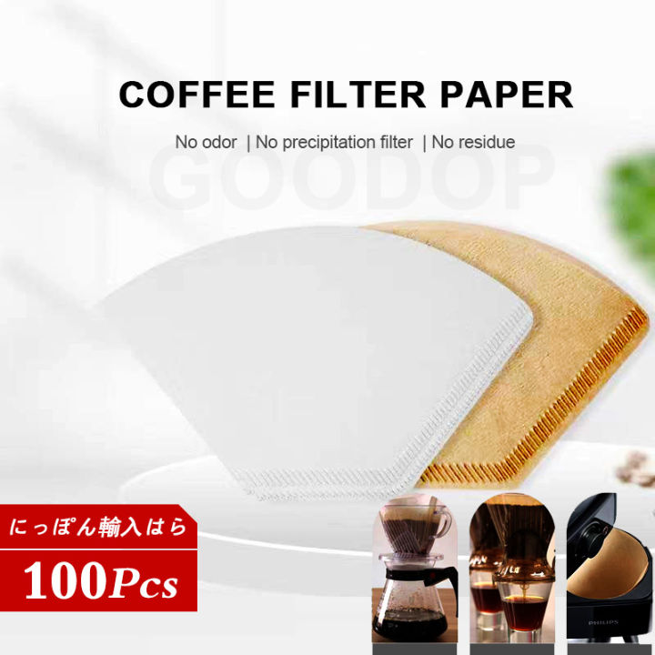 Japanese 40/100PCS Coffee Paper Filters Coffeefilter No Residue Hand ...