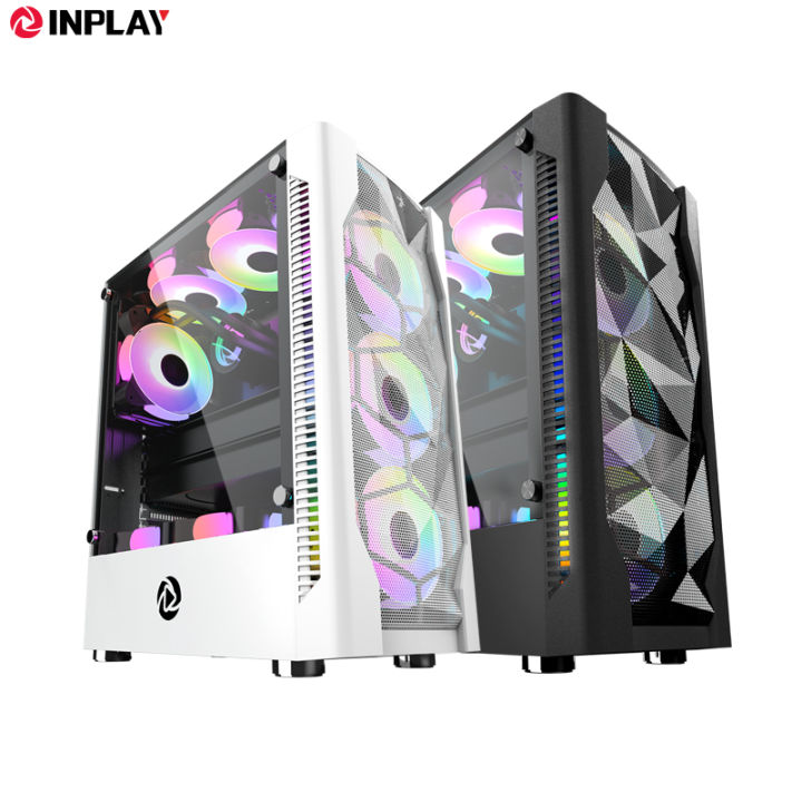 Inplay Meteor 03 Mid Tower PC Case Tempered Glass Gaming Computer Case ...