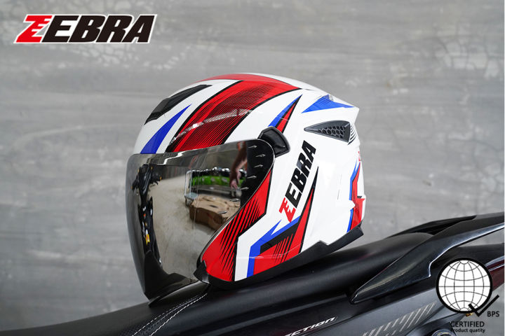 (FREE VISOR)ZEBRA helmet 320 Motorcycle half face helmet with dual ...